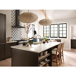 Moen 7622EVC CIA Smart Faucet Touchless Pull Down Sprayer Kitchen Faucet with Voice Control and Power Boost, Includes Optional Matte Black Accents, Chrome