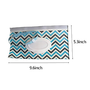 6 Pack Portable Wet Wipe Pouch Dispenser,Reusable & Refillable Portable Baby Lightweight Wipes Holder Case,Handy & Eco Friendly Travel Wipes Bag (Blue & Black & White)