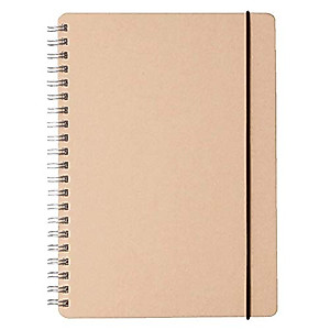 Muji Recycle Paper Double-ring Dot Grid Notebook - A5, 70 sheets, with rubber strip