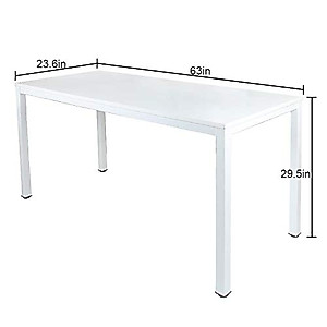 Need White Computer Desk, 63 inches Home Office Desk, Large Writing Desk, Long Workstation Office Desk
