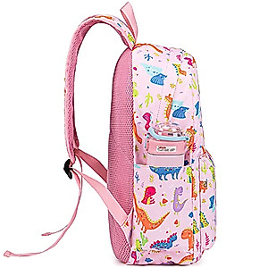 CAMTOP Kids Backpack for Girls School Bookbag with Lunch Box Set for Preschool Kindergarten Elementary (Colorful-Dinosaur)