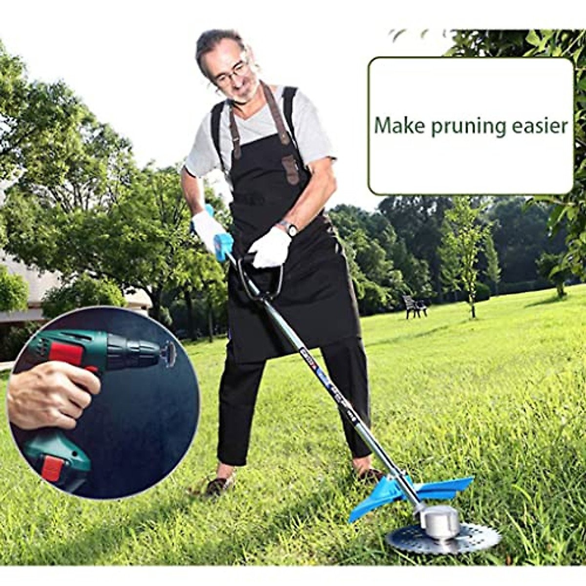 Eaarliyam Lawnmower Blade Sharpener, 1Pc (Bule) Garden Lawn Mower Grinder Wheel Stone Sharpener, for Power Drill Hand Drill Drill Repair Kit