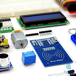 Adeept RFID Starter Kit for Raspberry Pi 4 3 Model B+ B, Stepper Motor, ADXL345, 40-pin GPIO Extension Board, Solderless Breadboard, C and Python Code, Beginners Learning Kit with 140 Pages Guidebook