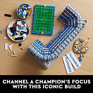 LEGO Icons Real Madrid Santiago Bernabéu Stadium 10299 Building Set - Soccer Field and Model Building Kit for Adults, Home and Office Collectible Decor Piece, Great Gift Idea for Sports Fans