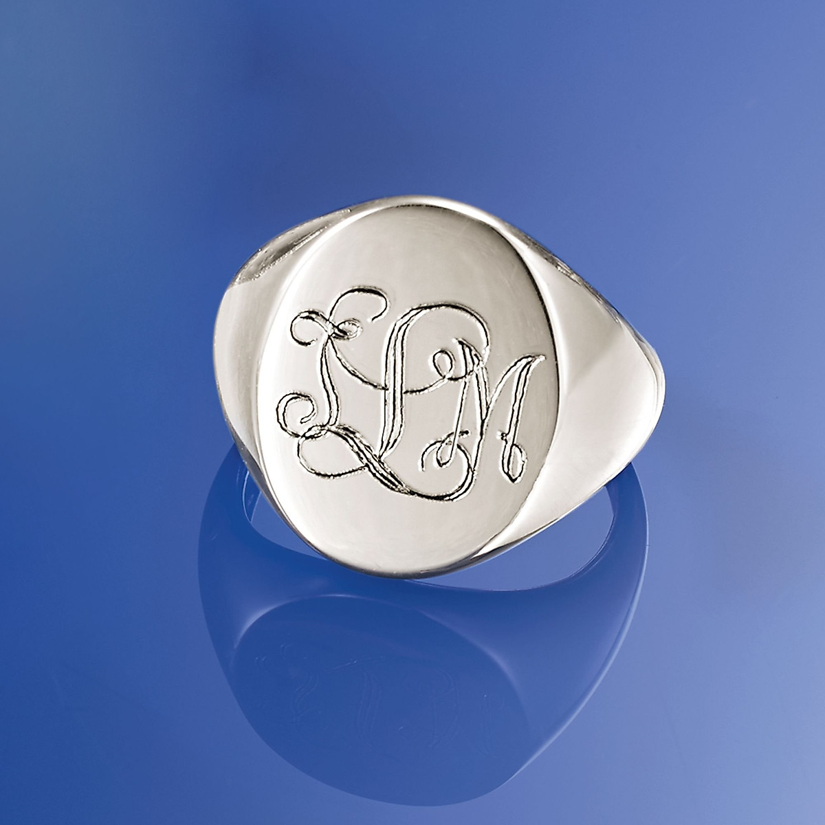 Ross-Simons Monogram - Sterling Silver Signet Ring. Size 7