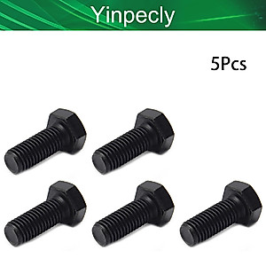 Yinpecly M12 x 30mm Carbon Steel Grade 12.9 External Hex Head Screw Bolts Metric Fully Thread Hexagon Bolts Fastener, 37.8 x 19 x 19mm (Lx W x H) for Machinery Furniture Hardware Black 5pcs