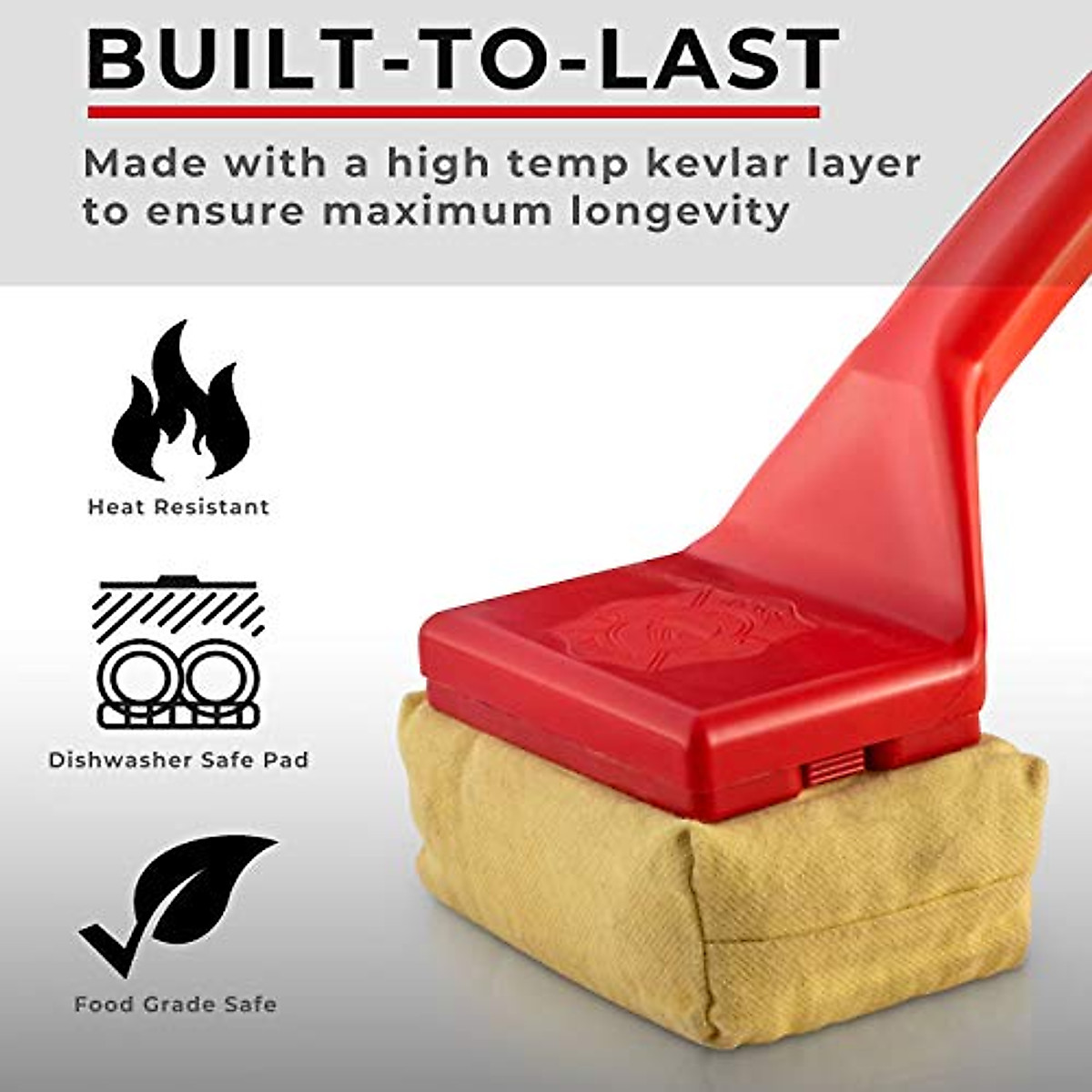 Grill Rescue BBQ Replaceable Scraper Cleaning Head, Bristle Free - Durable and Unique Scraper Tools for Cast Iron or Stainless-Steel Grates, Barbecue Cleaner (Replaceable Cleaning Head)