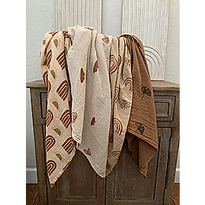 LEYL&ARI Muslin Baby Swaddle Blanket | 100% Organic Receiving Wrap (Boho Butterflies)