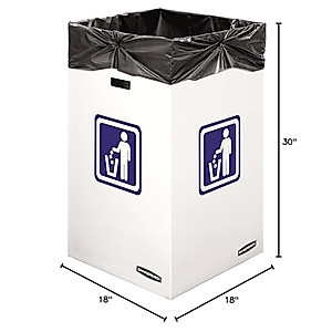 Bankers Box 10 Pack 42 Gallon Corrugated Cardboard Trash and Recycling Containers