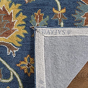 SAFAVIEH Heritage Collection Accent Rug - 3' x 5', Navy, Handmade Traditional Oriental Wool, Ideal for High Traffic Areas in Entryway, Living Room, Bedroom (HG654A)