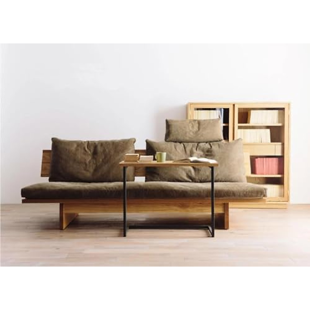 Generic Modern Countryside Solid Wood Sofa, 59.05*25.59*33.46in, Brown