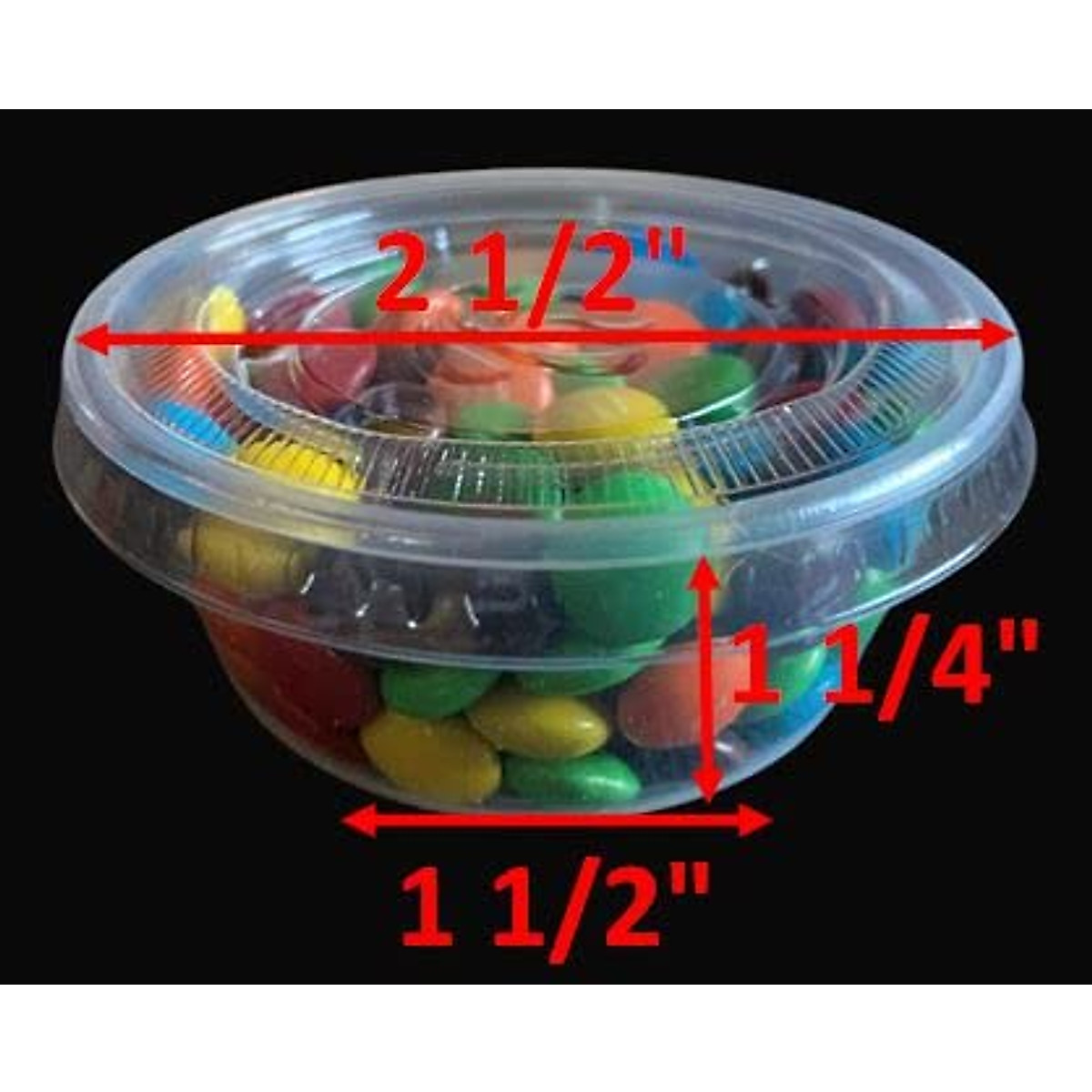 Starz Cupcakes 2 oz - 100 Sets Disposable Plastic Cups with Lids for Gelatin Shots, Condiments &/or Souffle Cups