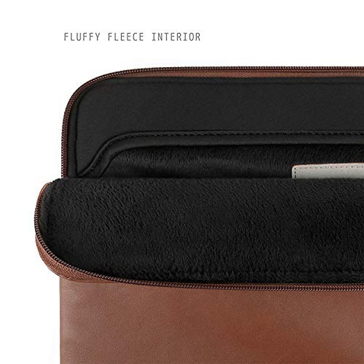 Comfyable Leather Laptop Sleeve Compatible with 16 Inch MacBook Pro & 15 Inch MacBook Air (Loose Fit) M2 2023, Brown