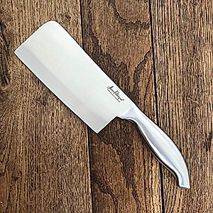 Jean-Patrique Cleaver Butcher Knife - Single Forged with Razor Sharp Edge Cleaver Knife - Kitchen Chopping Knife Meat Cleaver 6.7"/17cm