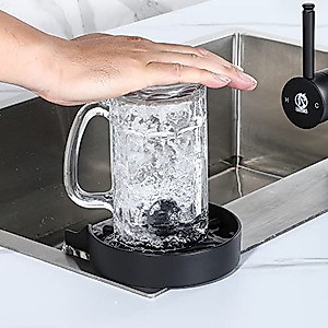 Upgraded Glass Rinser for Kitchen Sinks Matte Black, Glass Washer Cup Washer Cleaner for Home，Kitchen Sink Accessories, Bar Glass Rinser