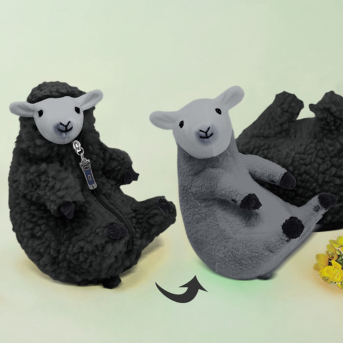 AGRIMONY Cute Shaved Black Sheep Stuffed Animals-Kawaii Lamb Plush Toys Valentines Mothers Day Birthday Easter Funny Gifts for Kids Girls Boys Teens Women Small Plushies Stuffed Sheep Plushie Decor