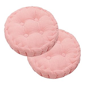 HomeMiYN Round Seat Cushions, EPE Foam Filled Indoor Chair Pad Cushions for Home, Office, Dining, Kitchen (Small (Pack of 2), Pink)