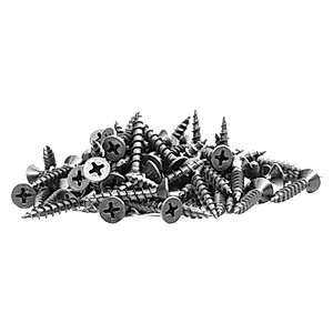 100 Pack Rok Hardware #8 x 1 Coarse Thread Phillips Flat Head Wood Screws Black MDF