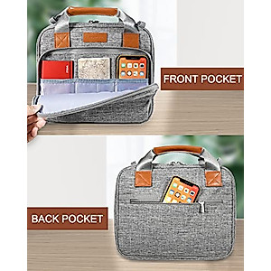 Amersun Bible Cover for Women, Men and Girl with Shoulder Strap - Roomy Bible Case with Multi-Pocket - Bible Tote Bag for Women,Girls(Grey)