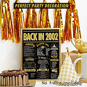 InstaDecor 21st Birthday Card Gifts for Him and Her, Happy and Funny Birthday Cards, 8x10 inch Print for Party Supplies Centerpieces, Gold Laser