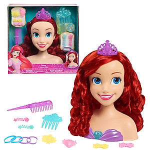Disney Princess Ariel Styling Head, 14-pieces, Pretend Play, Kids Toys for Ages 3 Up by Just Play