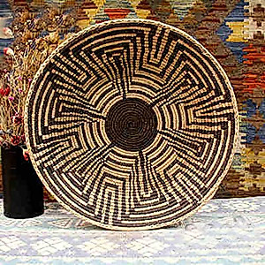 Woven Wall Basket Decor Hanging Natural Seagrass Round Wall Art Mural Basket Single For Living Room Office Or Bed Room Unique & Natural