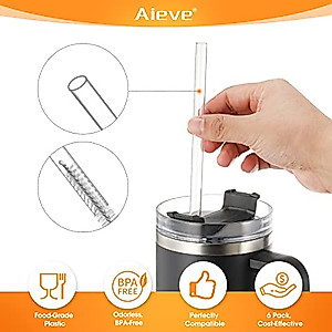 AIEVE 6 Pack Straw Replacement 40 oz Compatible with Stanley 40 oz Tumbler Stanley Cup Stanley Adventure Tumbler