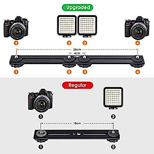 UTEBIT 11 inch Flash Bracket, Dual Camera Mount Flash Bracket Extension Bar with 1/4 Screw Hot Shoe, Straight Flash Bracket Tripod Mount for DSLR Camera LED Light Studio Video Microphone