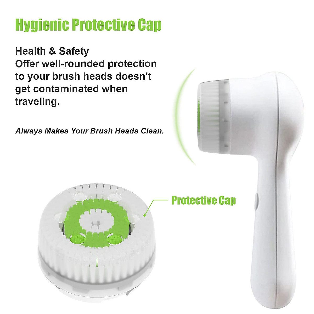 Brushmo Brush Head Replacements Compatible with Clarisonic Mia 1, Mia 2, Mia Fit, Alpha Fit, Smart Profile Uplift and Alpha Fit, Acne Cleansing Facial 4 Pack (Acne Cleansing)