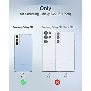 SURITCH for Samsung Galaxy S22 Clear Case 6.1" (Only), [Built-in Screen Protector] Full Body Protective Hard Shell+Soft TPU Phone Case for Samsung S22 -(Full Clear)