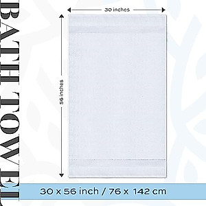 White Classic Luxury Bath Towels Large - Cotton Hotel spa Bathroom Towel |30x56 | 4 Pack | White