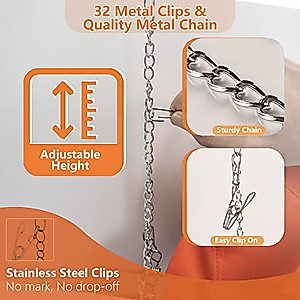 HYDERMUS Hat Rack 2 Pack for 32 Caps with Adjustable Height Over The Door Hat Organizer Metal Hat Holder with 32 Clips Hat Storage for Door and Wall