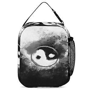 MINBHEBYUD Abstract Yin Yang Lunch Bag for Men Women Adults, Insulated Lunch Bags for Office Work, Reusable Portable Lunch Bag