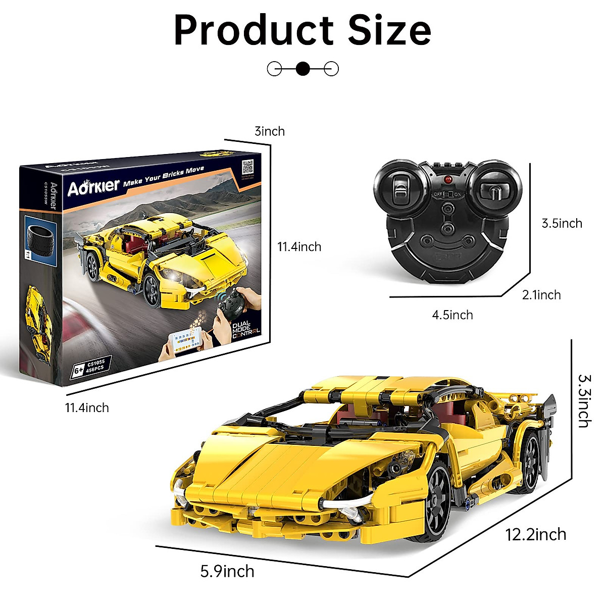 STEM Buidling Toys for 6 7 8 9 10 11 12 + Year Old Boys Girls Gifts Remote Control Car Toy Building Sets RC Race Model Cars Building Kits,Learning Toys Best Birthday for Kids (456PCS)