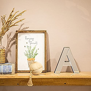 COLLECTIVE HOME - 7-inch Tall Mirrored Glass and Wood Decorative Letter, Home-Bedroom-Office Wall Décor. Perfect Fun Gift to Encourage Girls, Young Ladies & Teens. (A)