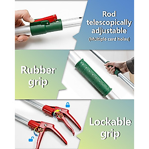 Light Bulb Changer for High Ceilings - High Reach Light Bulb Changer - High Ceiling Light Bulb Changer with Pole - with Anti-Slip Rubber Pads, 3 Claws for Light Bulb Pole Changer for High Ceilings