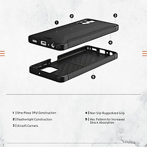 URBAN ARMOR GEAR UAG Designed for Galaxy A13 4G (SM-A135F) Case [6.6-inch Screen] Scout Rugged Sleek Shockproof Lightweight Antimicrobial Military Drop Tested Protective Cover, Black