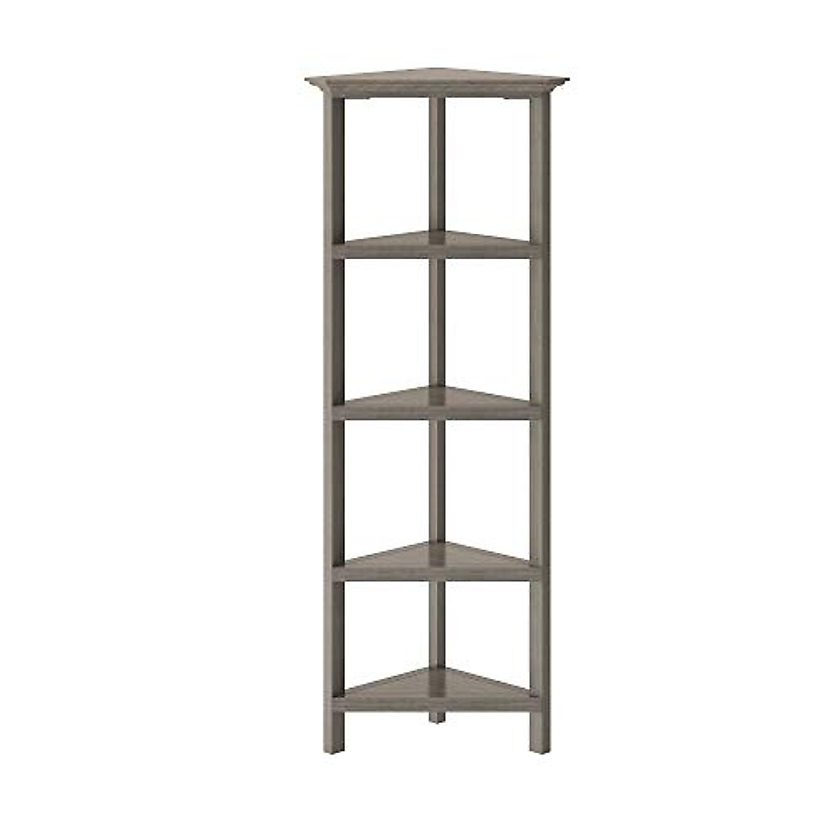 NewRidge Home Goods NewRidge Home Bookcase Bookshelf, Corner, WASHED GREY