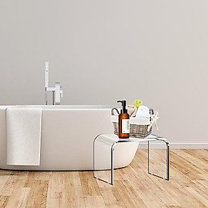 Acrylic Non-Slip Step Stool, 12.6 Inches Acrylic Small Step Stool, Toilet Stool, Plant Stand, Footstool, Display Rack