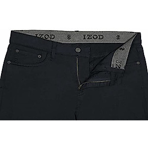 IZOD Mens Mid-Weight Comfort Stretch Knit Denim 5 Pocket Pant (as1, Waist_Inseam, Numeric_34, Numeric_34, Regular, Regular, Black, 34W x 34L)