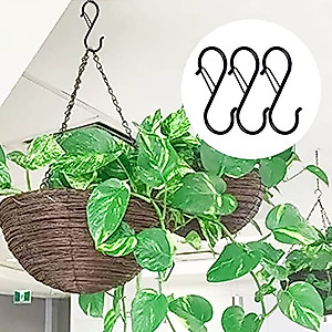 10 Pack Heavy Duty S Hooks for Hanging,3.5 inch Plant Hooks With Safety Buckle,S Shaped Hooks Kitchen Pot Rack Hooks Closet Hooks for Hanging Plants, Clothes, Kitchen Utensil, Pots and Pans, Bags