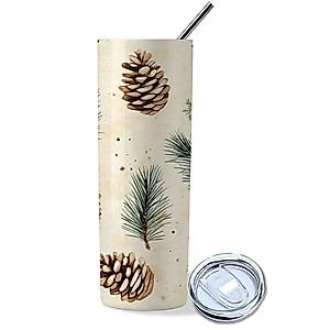 Medpol rustic christmas theme insulated tumblers coffee cup Gift，rustic christmas theme Drinking Glasses-Tea Cup-Coffee Mug tumbler with lid and straw 20 oz insulated tumbler cups