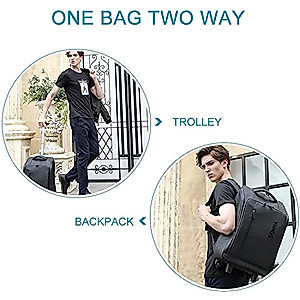 YH&GS Rolling Backpack, Waterproof Backpack with Wheels for Business College Student