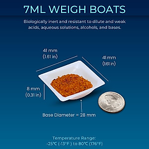 Weigh Boats Small - 125 Pack 7ml Plastic Disposable Trays for Scale, Square Weighing Dishes for Powder Weight, Crafts, Food Samples - Mini Pour Boat Tray, Anti-Static Lab Dish Container