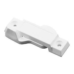 Prime-Line F 2666 Sash Lock, 3/8 In. Latch Projection, Fits Vinyl and Aluminum Sliding Windows, Vinyl Composite Material, White, Smooth Finish, (Single Pack)