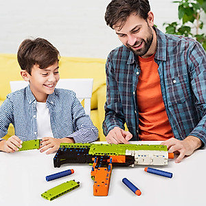 Yanscian Uzi SMG Submachine Nerf Gun Model Building Toy kit Set 398 Pcs DIY STEM Toy That Shoots Building Block Brick Military Gun for Kids & Adults