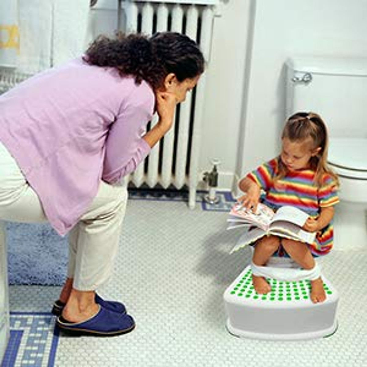 Kids Green Step Stool - Great for Potty Training, Bathroom, Bedroom, Toy Room, Kitchen, and Living Room. Perfect for Your House