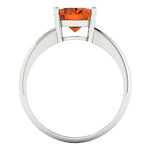 Clara Pucci 2.5ct Oval Cut Solitaire Simulated Ruby Engagement Wedding Bridal Promise Anniversary Ring 18K White Gold Size 8