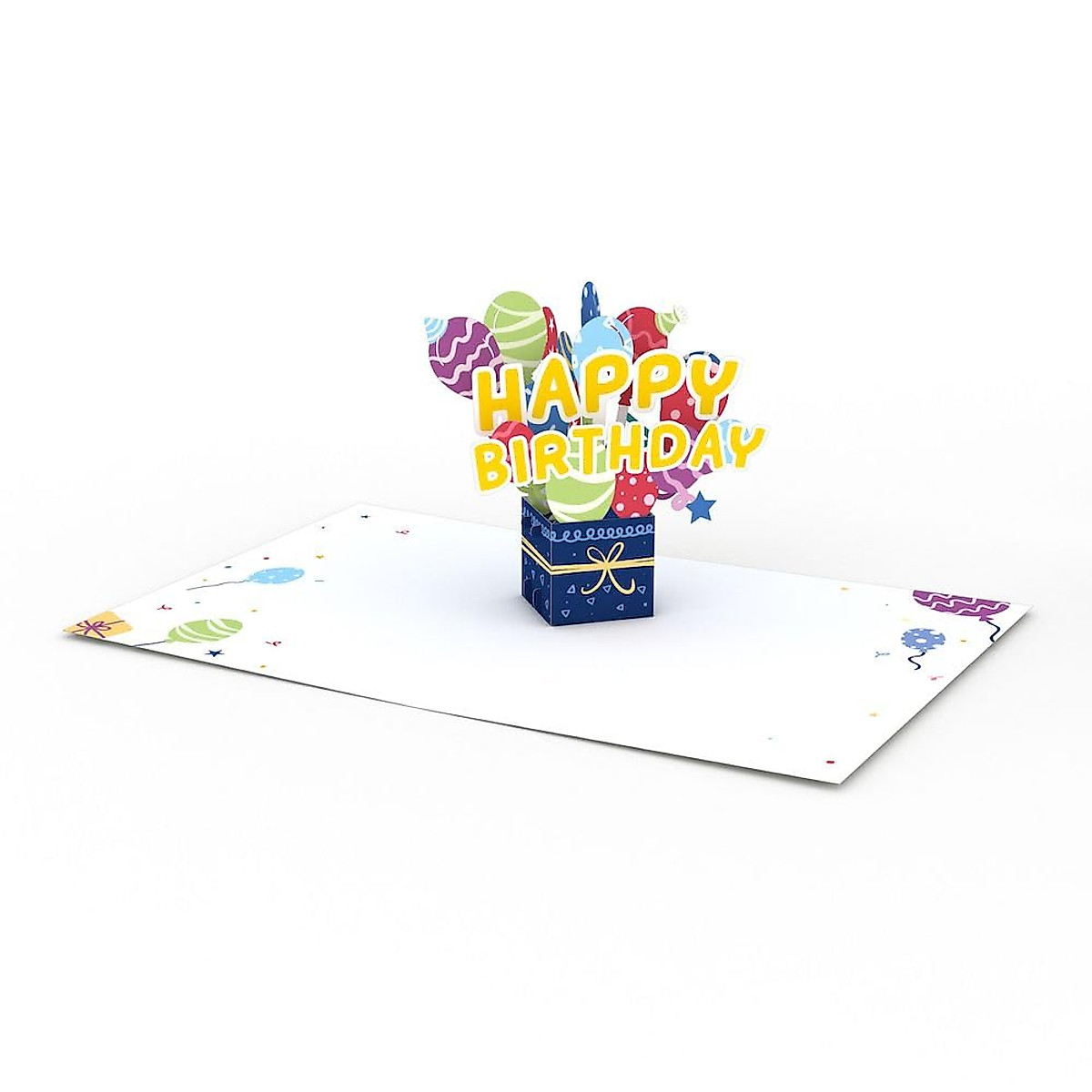 Lovepop Happy Birthday Balloon Box Paperpop® Card – Birthday Card – Handcrafted 3D Pop-Up Greeting Card – Birthday Card, 5 x 6.5”