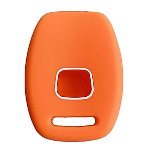 Rpkey Silicone Keyless Entry Remote Control Key Fob Cover Case protector Replacement Fit For Honda Accord Accord Crosstour CR-V Civic Element Pilot OUCG8D-380H-A N5F-S0084A N5F-A05TAA(orange)